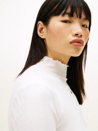 Tommy Jeans Langarmshirt TJW SLIM RIB LETTUCE EDGE LS (Packung, 3-tlg) in gerippter Struktur