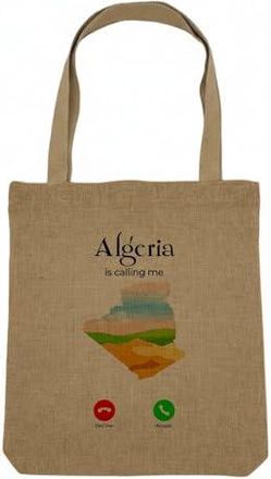 Fabulous Sac Shopping Tote Bag Aspect Lin - Algeria Is Calling Me Landscape Sahara Travel - Sac de Courses Toile Epaisse 360g Beige Naturel Cabas Port&eacute; Epaule 