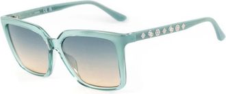 Guess Femme, Accessoires, Bleu, Taille: ONE Size Resin Frame Square Lunettes de soleil