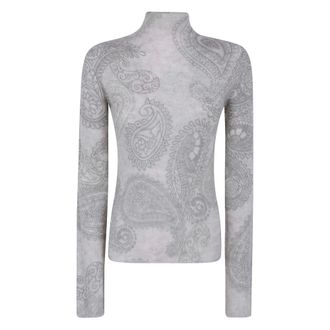 Emporio Armani Pull en maille &agrave; motif cachemire - Homme - Pulls - Gris - Taille: S