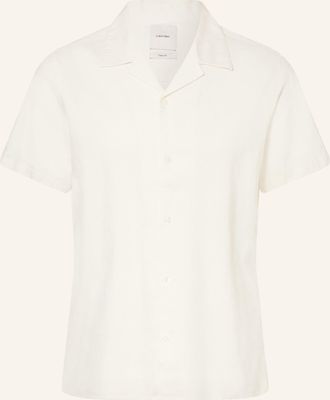 Calvin Klein Kurzarmhemd Classic Fit Mit Leinen weiss