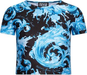 Versace Jeans Couture Femme, Tops, Bleu, Taille: 38 FR Fitted Top