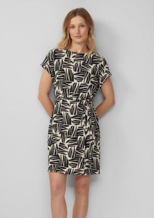 s.Oliver Minikleid Kleid Strukturiertes Jerseykleid im Relaxed Fit mit Bindeg&uuml;rtel