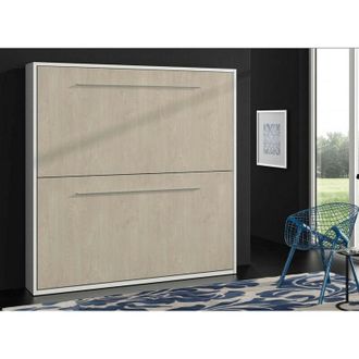 Les Tendances Les Tendances - Lit escamotable superposé chêne clair 2 couchages 80x190 Spaky