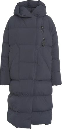 Blauer Femme, Manteaux, Bleu, Taille: 40 FR Manteau Rembourré Bleu avec Capuche
