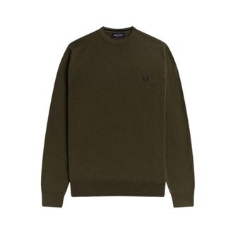 Fred Perry Klassischer Rundhals-Pullover - - Knitwear - Herren - Gr&uuml;n - L