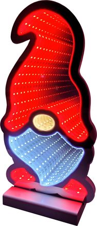 Brandsseller Weihnachtsbeleuchtung mit Infinity-Effekt 16x7x30 cm - LED Dekofigur aus Kunststoff, Timer 6/18h, 3m Kabel, moderne Weihnachtsdeko für Innen - Wichtel