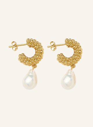 Missoma Missoma Creolen Pearl Baya Small Hoop Drop Earrings By Glambou gold