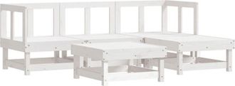 vidaXL 5-tlg. Garten-Lounge-Set Wei&szlig; Massivholz Kiefer Vidaxl