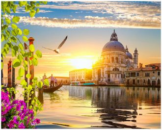 Wallario Poster - Italienischer Sommerabend in Premiumqualit&auml;t, Gr&ouml;&szlig;e: 40 x 50 cm