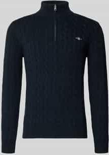 GANT Slim Fit Troyer mit gerippten Abschl&uuml;ssen