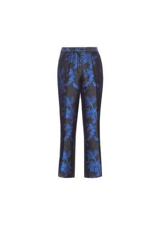 Stella McCartney blue & black floral brocade trousers Size XS
