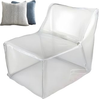 Generic Transparenter Sitzsackbezug - Organizer f&uuml;r Spielzeug aus Pl&uuml;sch, wiederverwendbar, f&uuml;r Pl&uuml;schtiere | bequemer Aufbewahrungssitz f&uuml;r Erwachsene, Schla