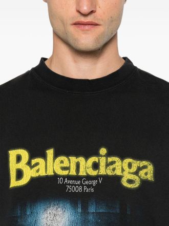 Balenciaga Graphic Print T-Shirt - Black