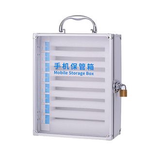 Generic Handy-Aufbewahrungsbox f&uuml;r Klassenzimmer, Handy-Schrank, Tragbares Design mit Griff, Inklusive 1 Vorh&auml;ngeschloss und 2 Schl&uuml;sseln, f&uuml;r B&uuml;ro, Labor und