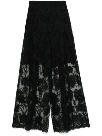 Ermanno Scervino pantalon palazzo en dentelle - Noir