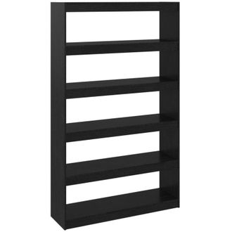 vidaXL Vidaxl - B&uuml;cherregal/Raumteiler Schwarz 100x30x167,5cm Massivholz Kiefer