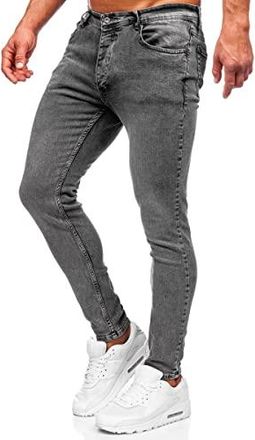 BOLF Homme Pantalon en Jeans Jeans Used Look Jeans Destroyed Denim Style Slim Fit Jambe etroite Temps Libre Casual Style R925-1 Noir S [6F6]