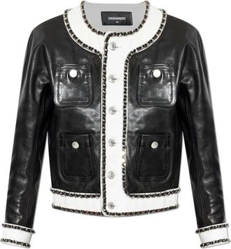 Dsquared2 Femme, Vestes, Noir, Taille: 40 FR Leather Vestes
