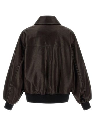 Khaite Womens Brown Lamb Leather Jacket Clothing