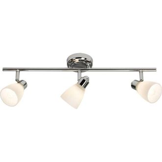 Brilliant Lampe Kensington spot tube 3 lumi&egrave;res chrome / blanc 3x QT14, G9, 28W, adapt&eacute; aux lampes &agrave; culot &agrave; broche (non incluses) &Eacute;chelle a ++ &agrave; e Classe de