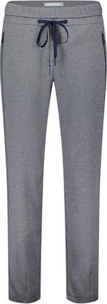 Betty & Co Damen Pantalon à Enfiler à Poches zippées Bleu foncé/Gris 48