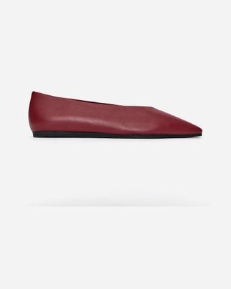 Arket Spitzer Flacher Lederschuh -Rot