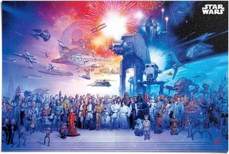 Reinders Poster, Star Wars - universe, Teenager Zimmer, Poster, Wanddeko, Room Decor, 150 gr. gl&auml;nzend Bilderdruckpapier, Blau, 61 x 91,5