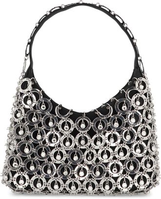 Paco Rabanne Womens Shoulder Bag Sphere Satin Black Polyester Handbags Hand