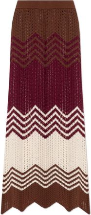 Akep Femme, Jupes, Rouge, Taille: 36 FR Longue Jupe &agrave; Fil Lurex