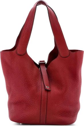 Herm&egrave;s Picotin Lock Bag Clemence MM bucket bag - Rot