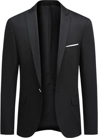 AlltheMen Blazer Homme Slim Stretch Made in Türkiye Noir 52