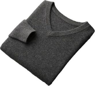 Generic Pull uni &agrave; col en V pour homme - En cachemire doux - Manches longues - D&eacute;contract&eacute; - &Eacute;pais - Chaud, New8, XL