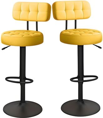 Generic Drehbare, H&ouml;henverstellbare Barhocker, 2Er-Set, Dick Gepolsterte R&uuml;ckenlehne mit Fu&szlig;st&uuml;tze, Barhocker Aus Pu-Leder f&uuml;r K&uuml;che, Esszimmer, Wohnzimmer