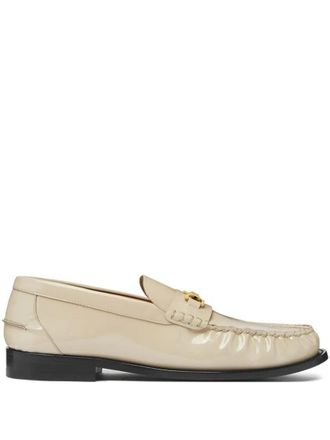 Versace Loafer - Light Beige Patent Leather Slip-On Shoes - Gr. 40 (EU) - in Beige - f&uuml;r Damen