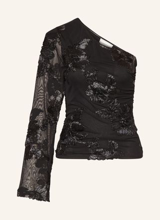 Neo Noir Neo Noir One-Shoulder-Bluse Friana Aus Mesh schwarz