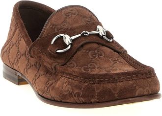 Gucci Embossed GG Suede Loafer - Brown