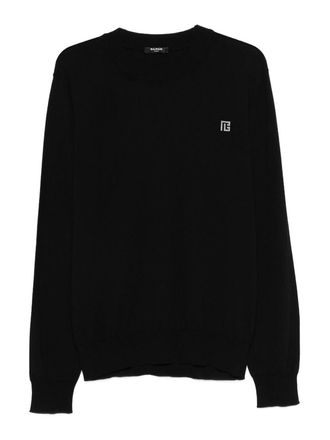 Balmain Pull Col Rond - Noir