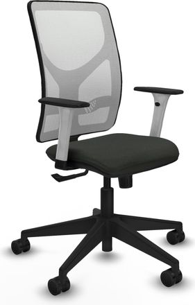 Piqueras y Crespo Schwarzer Drehstuhl mit wei&szlig;en und schwarzen Armlehnen, h&ouml;henverstellbare Lendenwirbelst&uuml;tze, ausgestattet mit Sincro 3 Positionen und Schneideschaum,