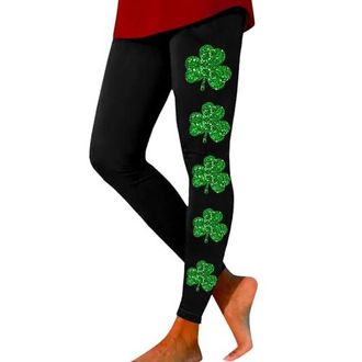 Generic Legging de sport irlandais pour femme avec pantalon de yoga doux et fin pour femme, Noir, XXL