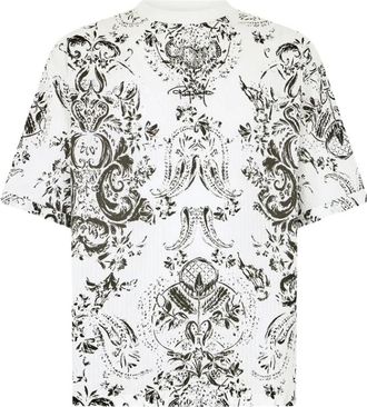 Roberto Cavalli Homme, Tops, Blanc, Taille: 2XL T-shirt avec motif ornemental