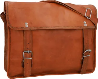 Gusti Leder Laptoptasche John - 15,4 Laptop Tasche - Business Tasche & Umh&auml;ngetasche f&uuml;r Damen & Herren - Braun