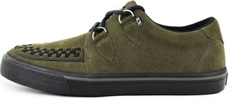 T.U.K. Leder & Wildleder Creeper Sneaker - Khaki Grün - Herren & Damen - Größe 40