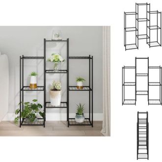 vidaXL Vidaxl - Blumenst&auml;nder 83x25x100 cm Schwarz Eisen - Blumenst&auml;nder - Pflanzenst&auml;nder - Eckregal - Gartenger&auml;te - Balkonm&ouml;bel