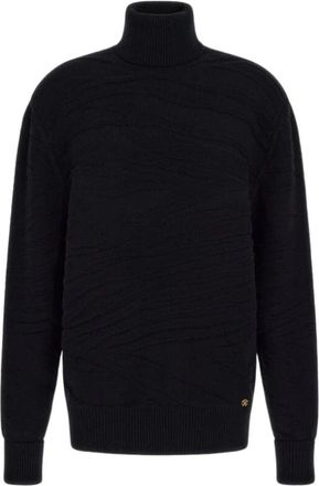 Roberto Cavalli Schwarzer Rollkragenpullover Hergestellt in Italien - - Knitwear - Damen - Schwarzk - M