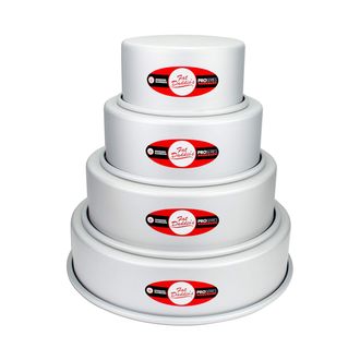 Fat Daddio's Kuchenformen-Set, eloxiertes Aluminium, 4 Etagen, 7,6 cm Tiefe