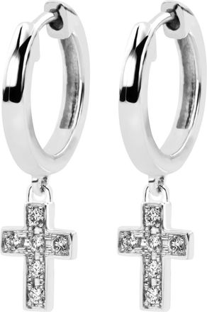 Edenly Ohrringe Vielfalt - Diamantenkreuz - 18 Karat Weißgold und Diamanten