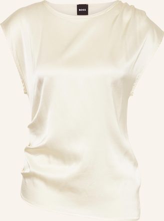 HUGO BOSS Blusenshirt Etoga Im Materialmix weiss