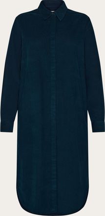 Knowledge Cotton Apparel Damen vegan Hemd Kleid Kord Total Eclipse