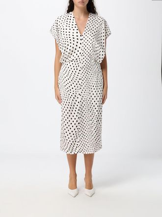 Stella McCartney Robe fourreau midi en viscose &agrave; pois avec col en V